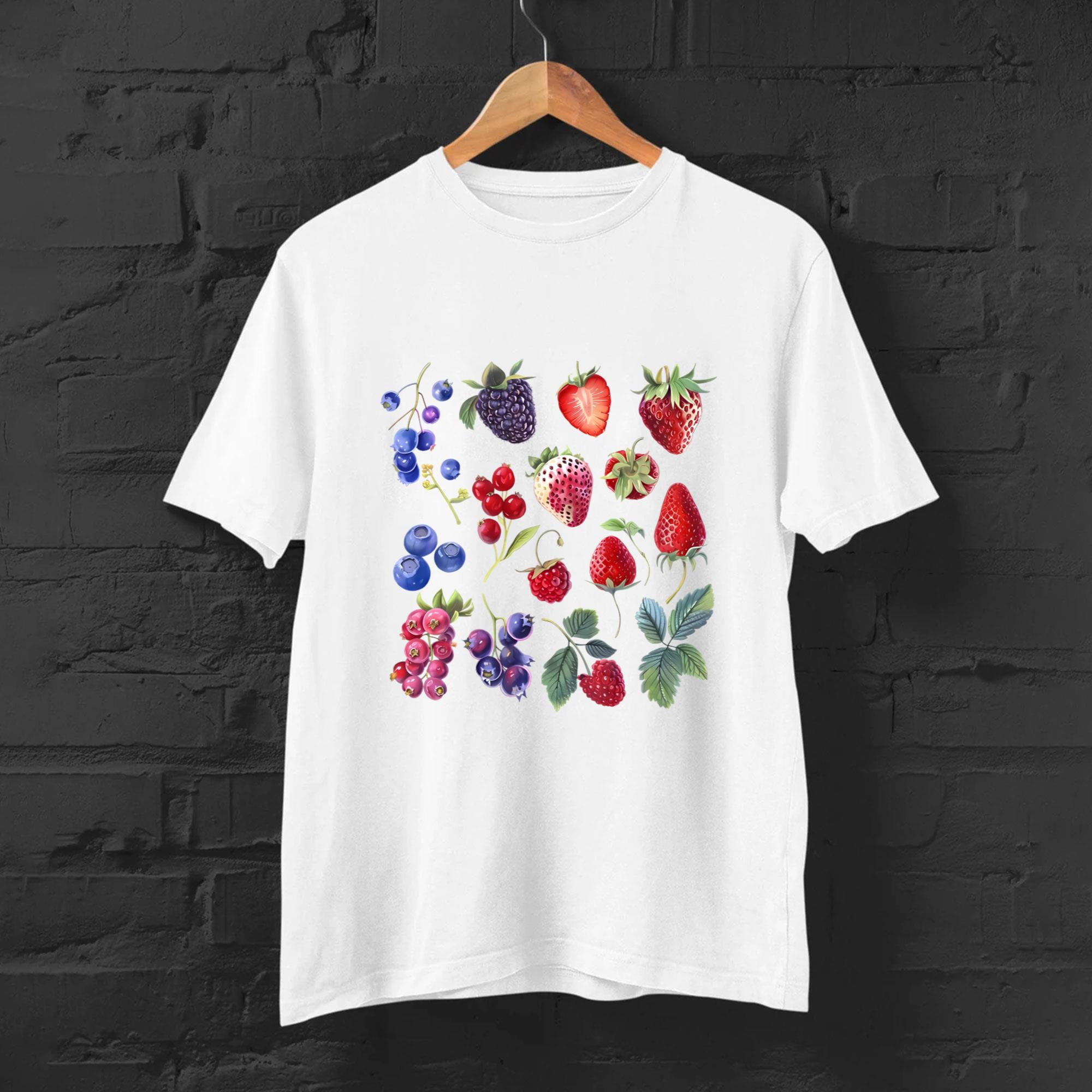 Aesthetic Berry Fruit Graphic Shirt Soft Cotton Tee for Fruit Lovers ...