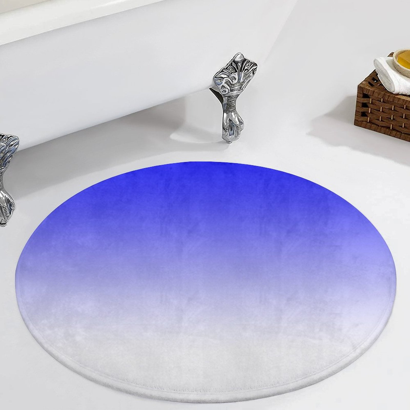 Aesthetic Blue And White Gradient Round Carpet Circle Rug Outdoor Patio ...