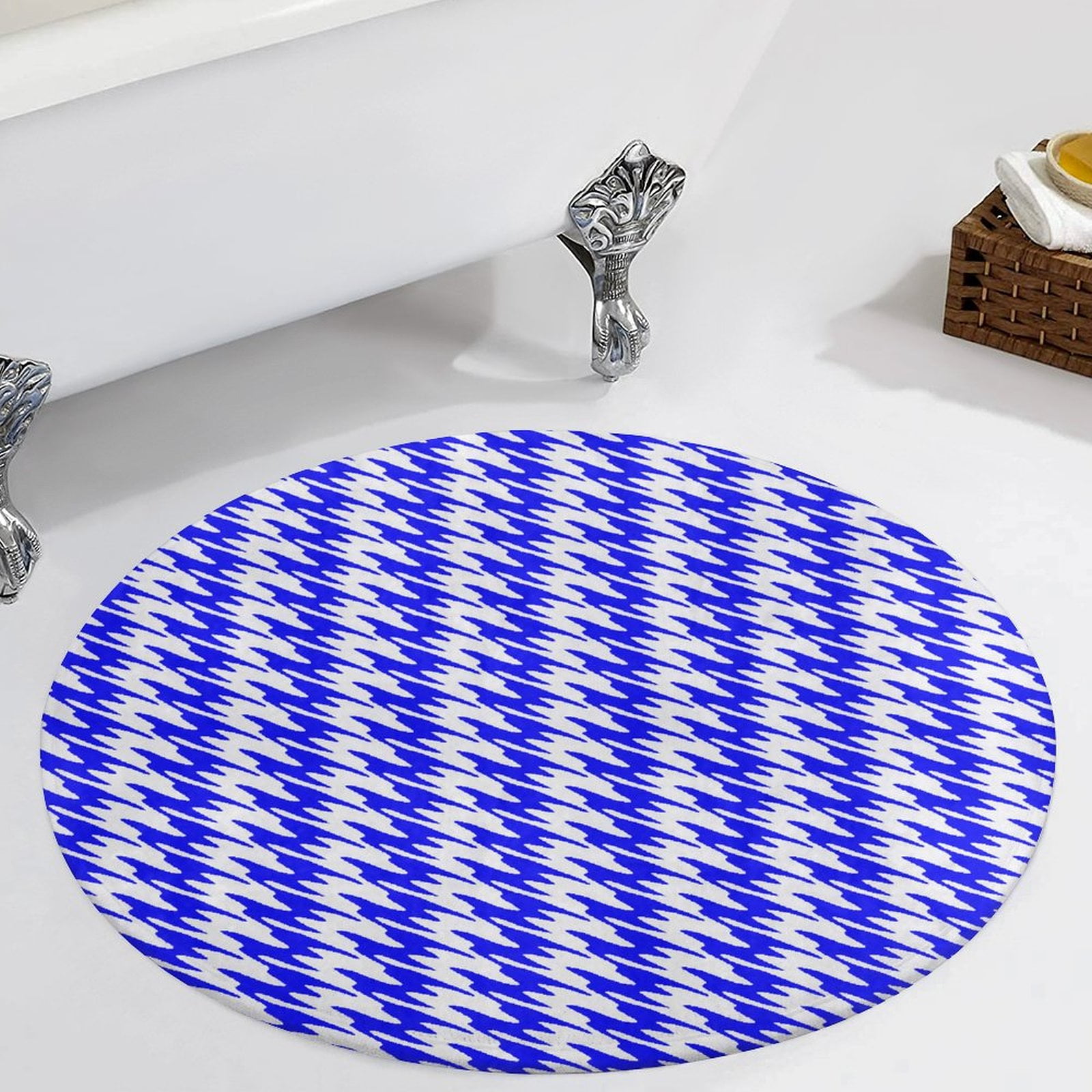 Aesthetic Blue And White Ripple Round Carpet Circle Rug Outdoor Patio ...