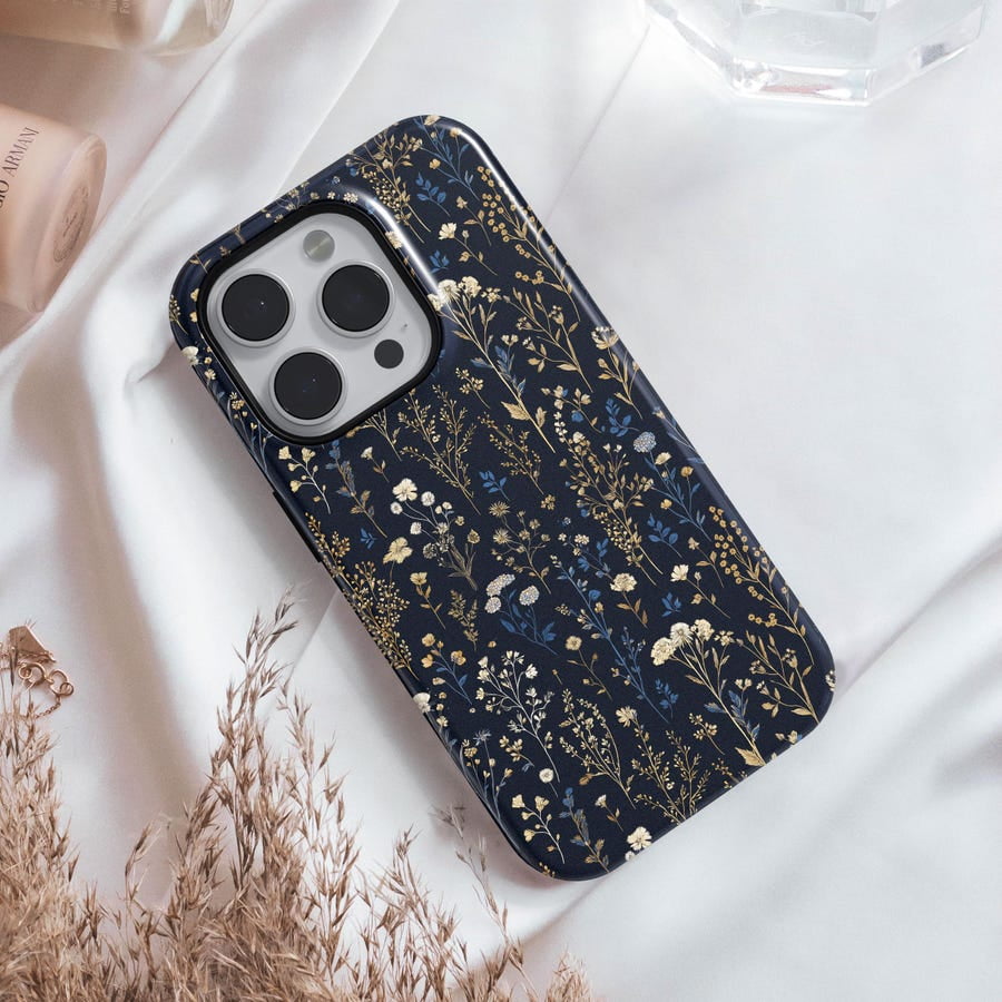 Aesthetic Blue Floral Flower Cottagecore Botanical Phone Case 11 12 13 ...