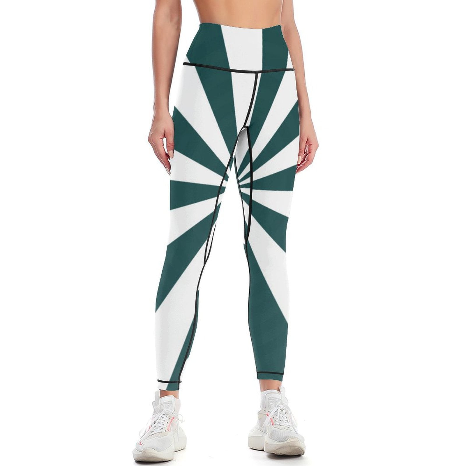 Aesthetic Blue Green And White Sunburst Leggings Pants Sport Active ...