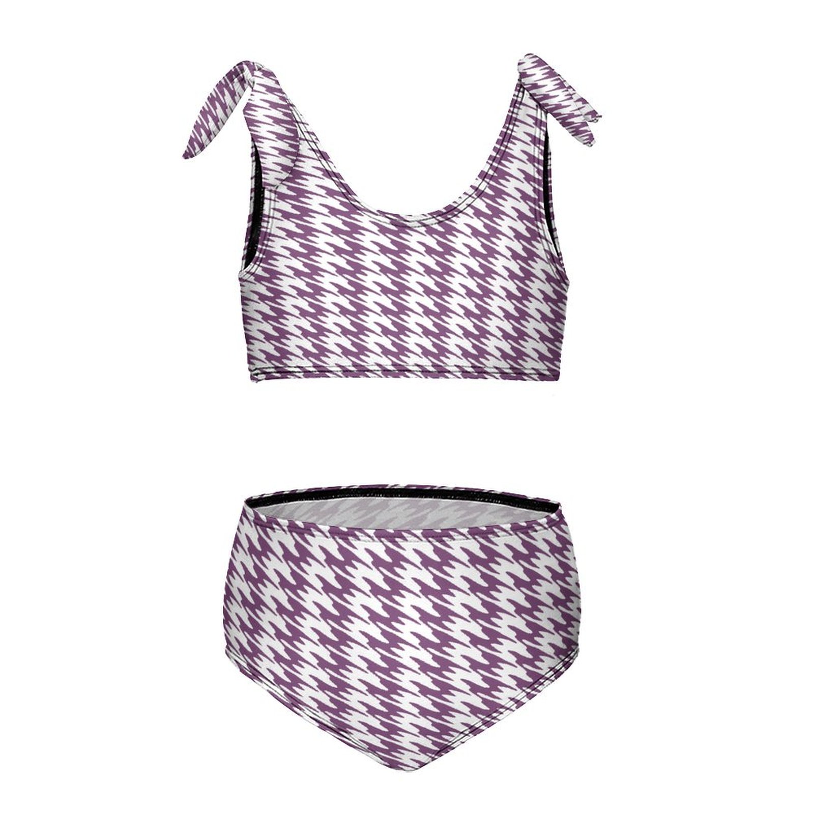 Aesthetic Blue Lilac And White Ripple Girl's 2 Piece Bikini Set Beach ...