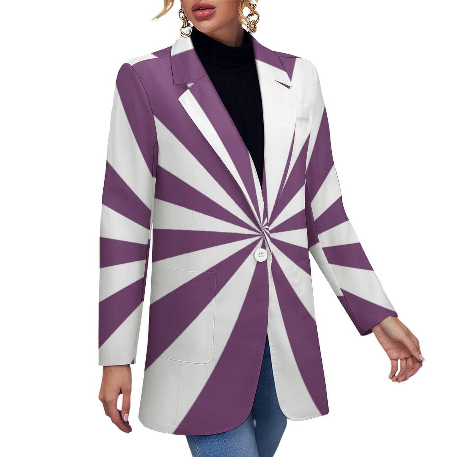 Aesthetic Blue Lilac And White Sunburst Woman Casual Loose Suits Summer ...