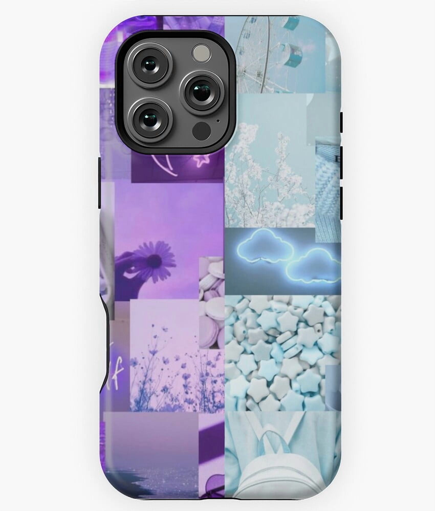 Aesthetic Blue Vibe Graphic Design N7189 Phone Case for iPhone 17 16 15 ...
