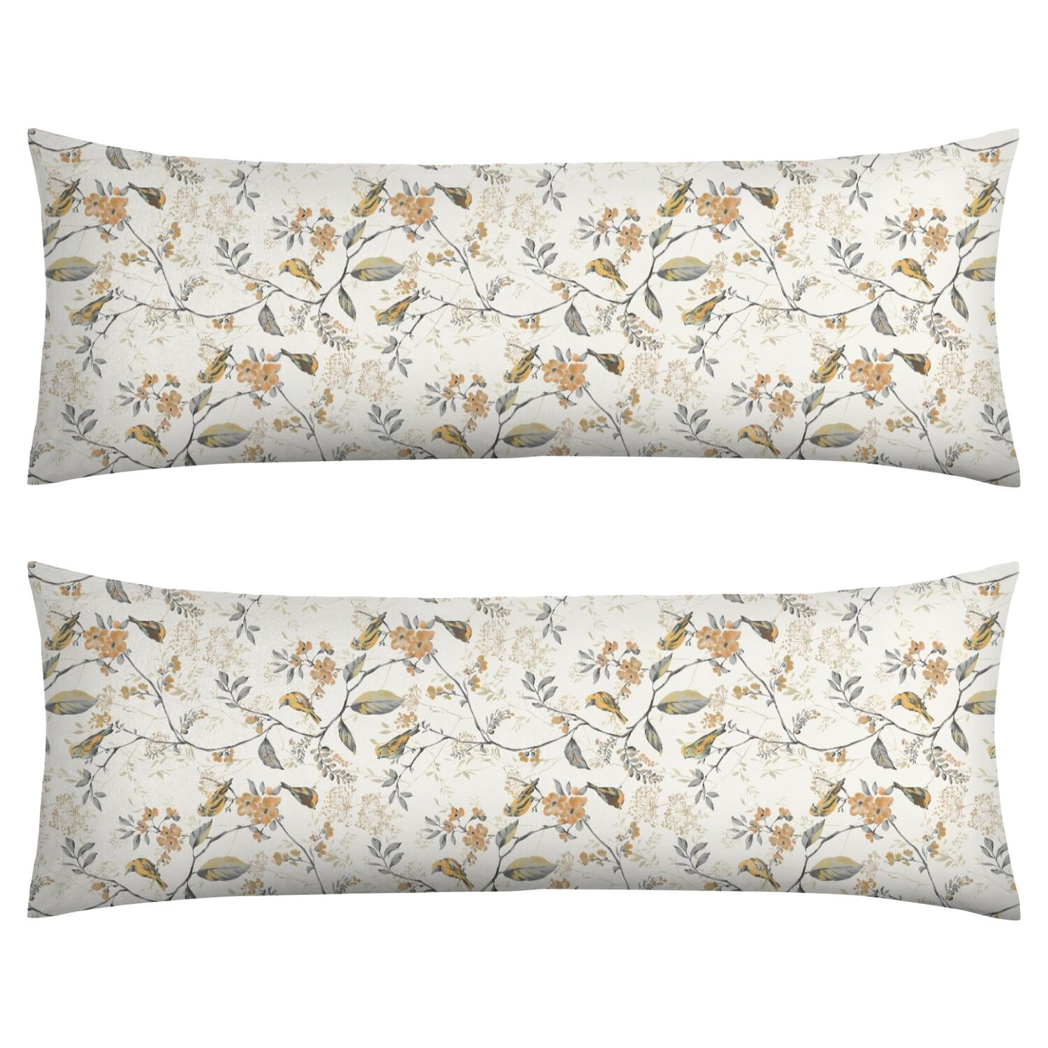 Aesthetic Body Pillow Cover 20x54 - Floral Hummingbird Illustration ...