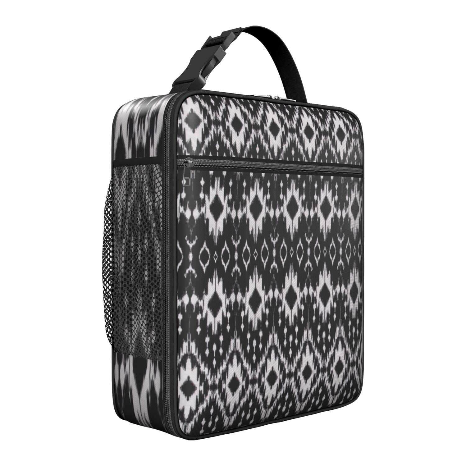 Aesthetic Boho Insulated Lunch Bag, Waterproof Meal Tote with Tribal ...