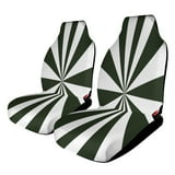 Aesthetic Bottle Green And White Sunburst Car Seat Covers Front Seats ...