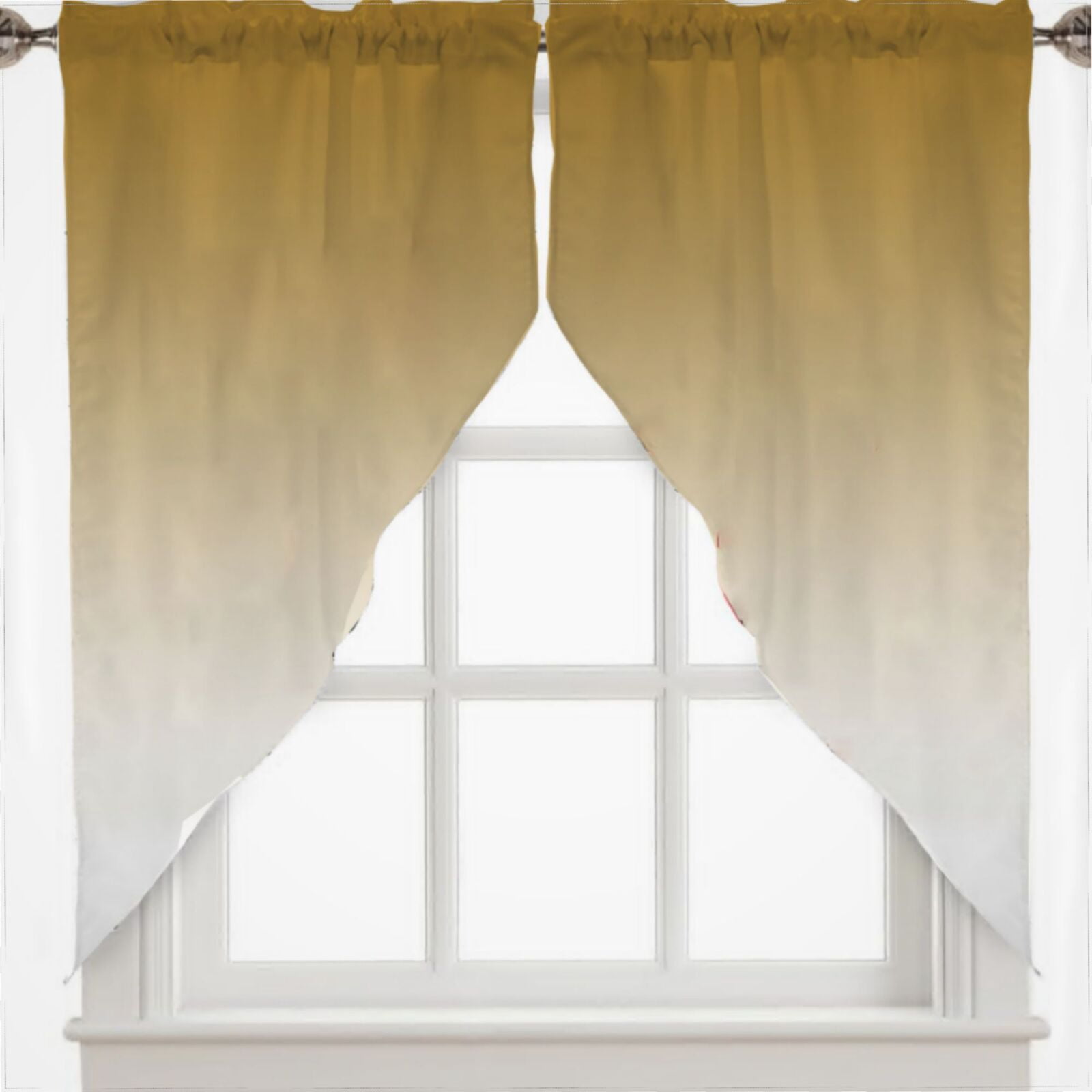 Aesthetic Brown Beige And White Gradient Swag Valances For Windows 2 ...