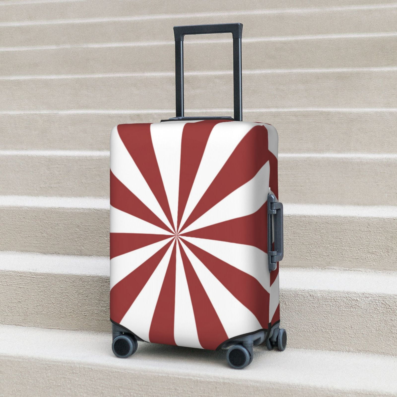 Aesthetic Brown Red And White Sunburst Luggage Covers Suitcase Cover ...