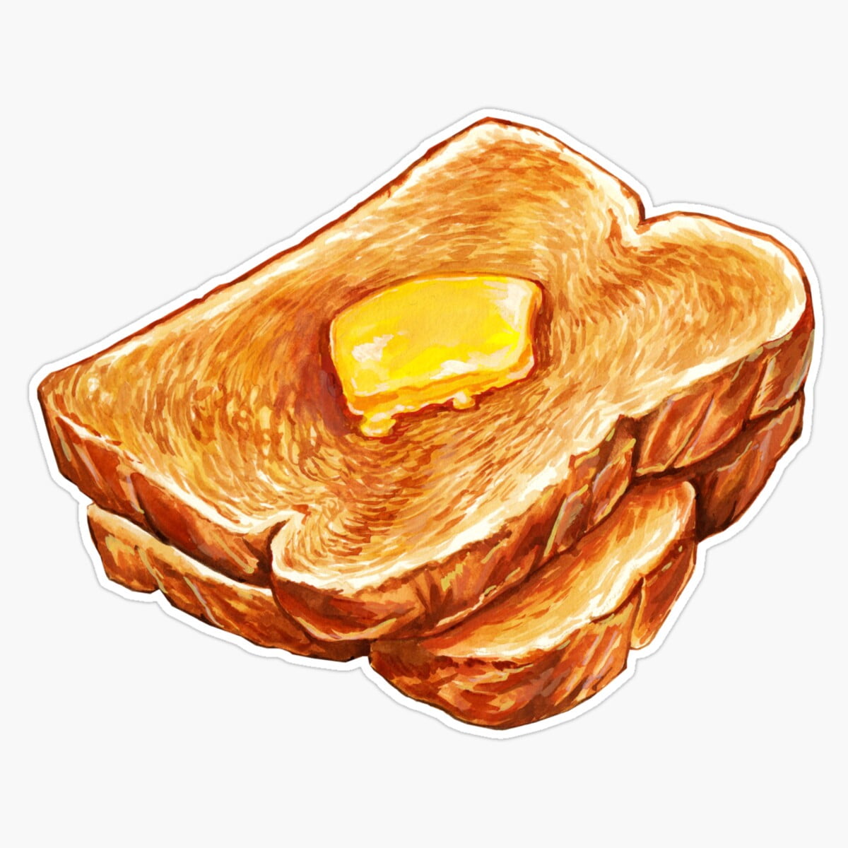 Aesthetic Buttered Toast Pattern Seamless Breakfast Bread Slice Decal ...