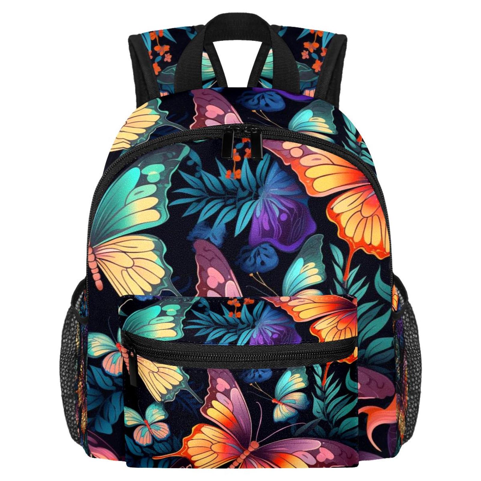 Aesthetic Butterflies Colorful Pattern 12 Inch Mini Preschool Backpack ...