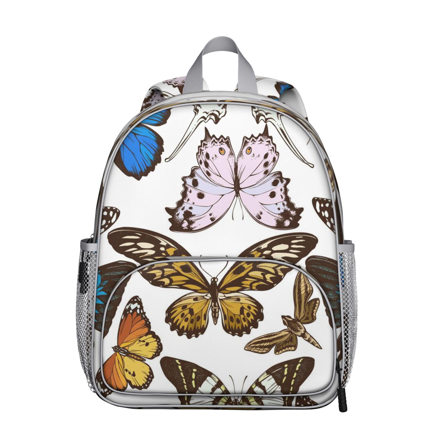 Aesthetic Butterfly Print Student Backpack – Watercolor Floral Pattern ...