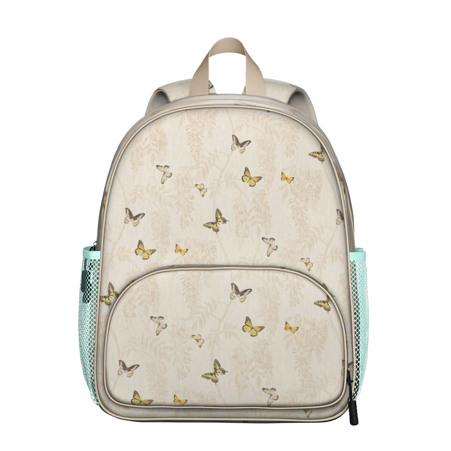 Aesthetic Butterfly Print Student Backpack – Watercolor Floral Pattern ...