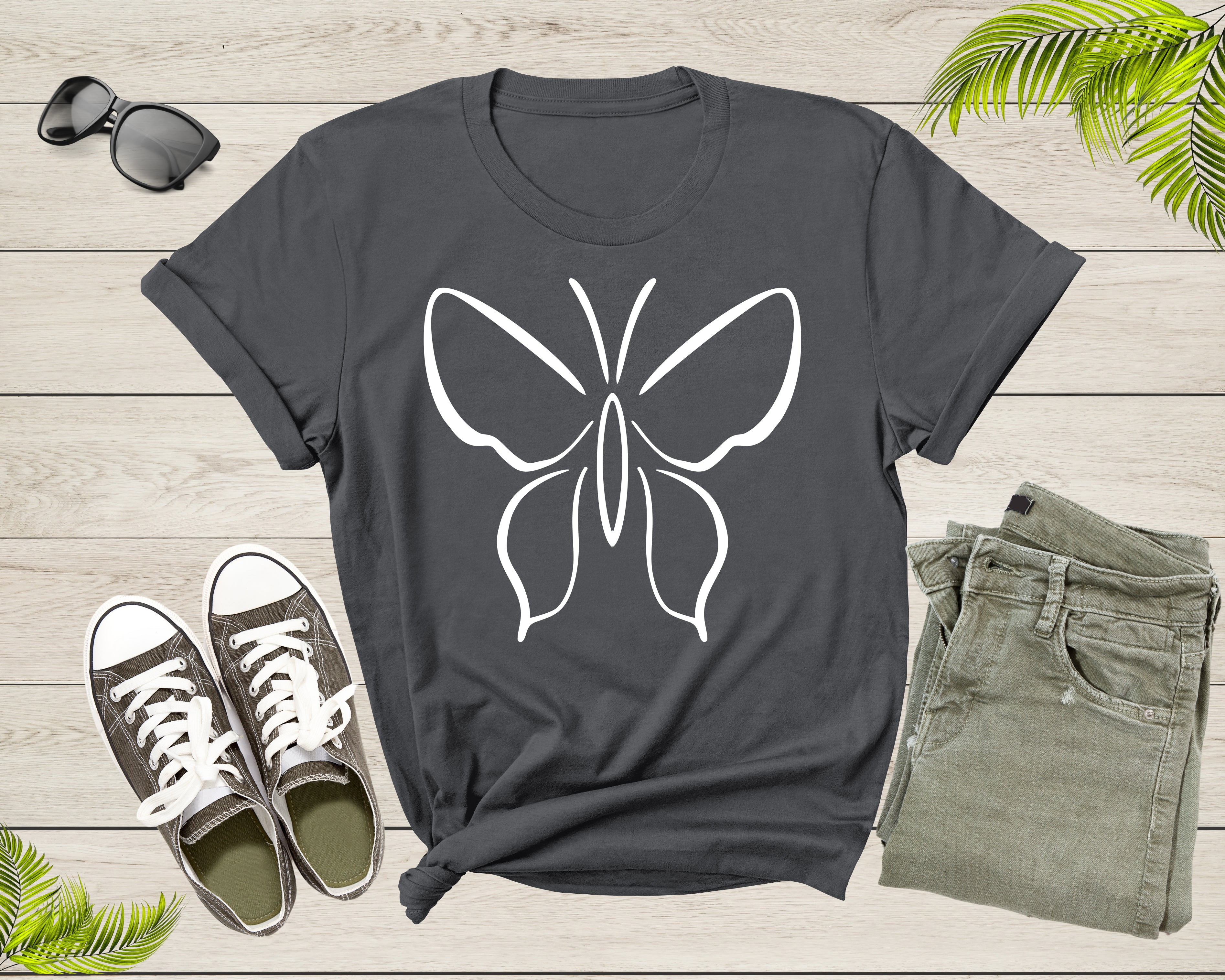 Aesthetic Butterfly Shirt For Adult Men Women Kids Teen Junior Girls Boys Youth Tshirt Cute ...