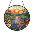 Aesthetic Butterfly Sunset Stained Glass Suncatcher – Decorative Window ...