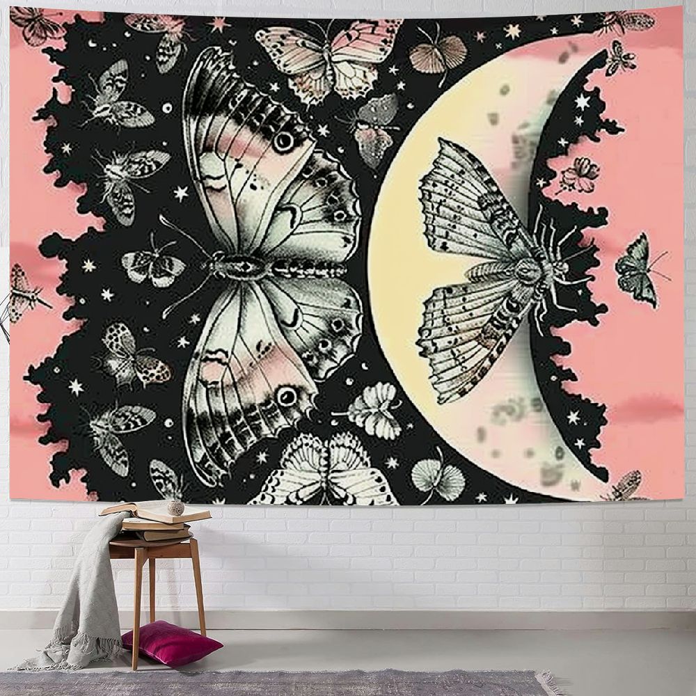Aesthetic Butterfly Tapestry Tapestry Flowers Plants Tapestries Pink ...