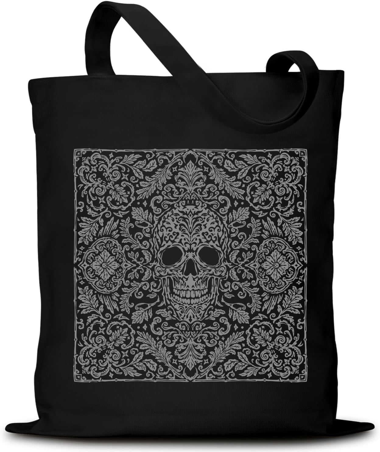 Aesthetic Canvas Tote Bag with for Women, Stylish Funny Goth Skeleton ...