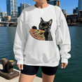 Aesthetic Cat Eating Pizza Japanese Kawaii Anime Sweatshirt, for Men ...