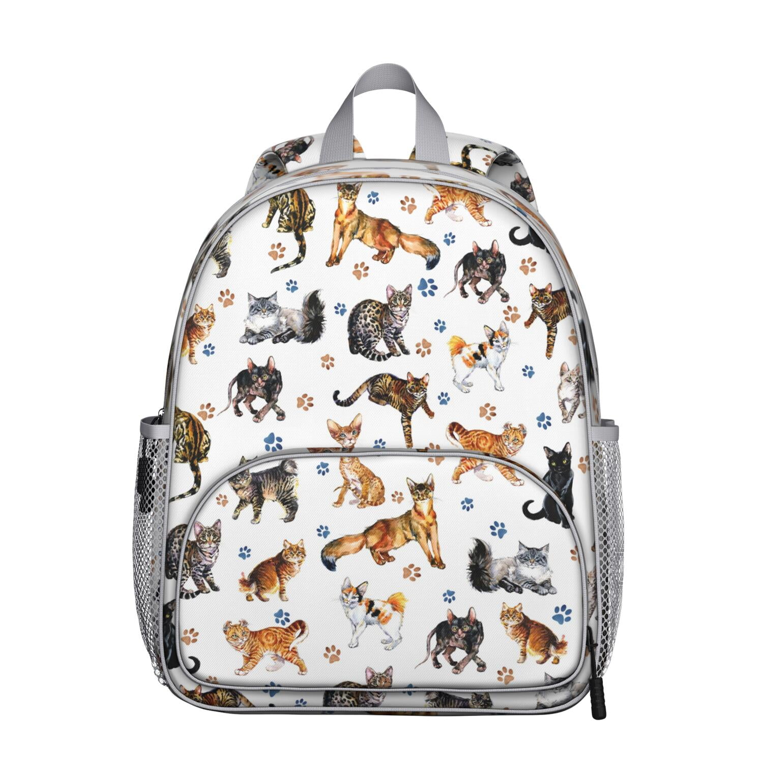 Aesthetic Cat Pattern Backpack - Spine-Friendly & Adjustable for Teens ...