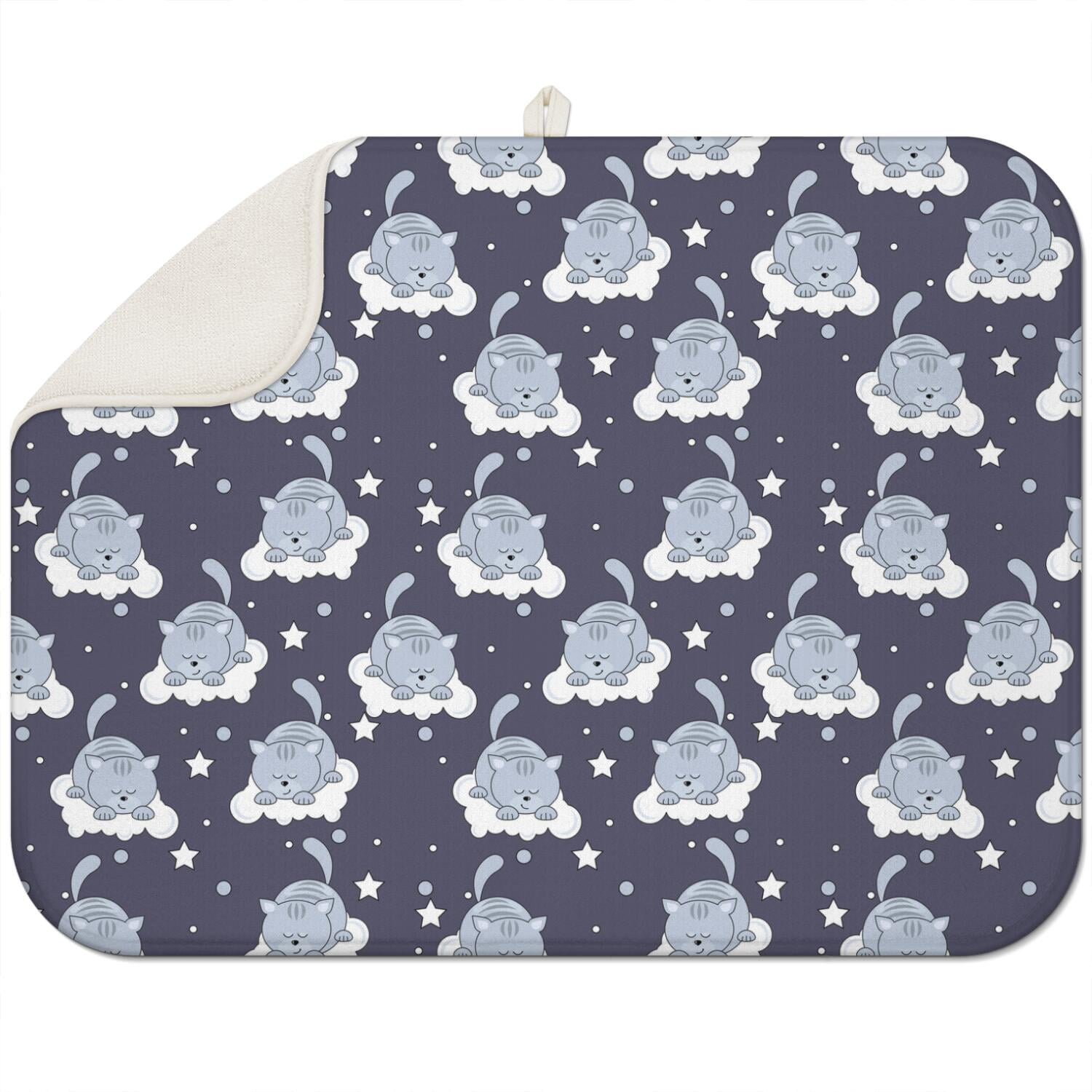 Aesthetic Cat Pattern Drying Mat Multipurpose Heat Resistant Dish ...
