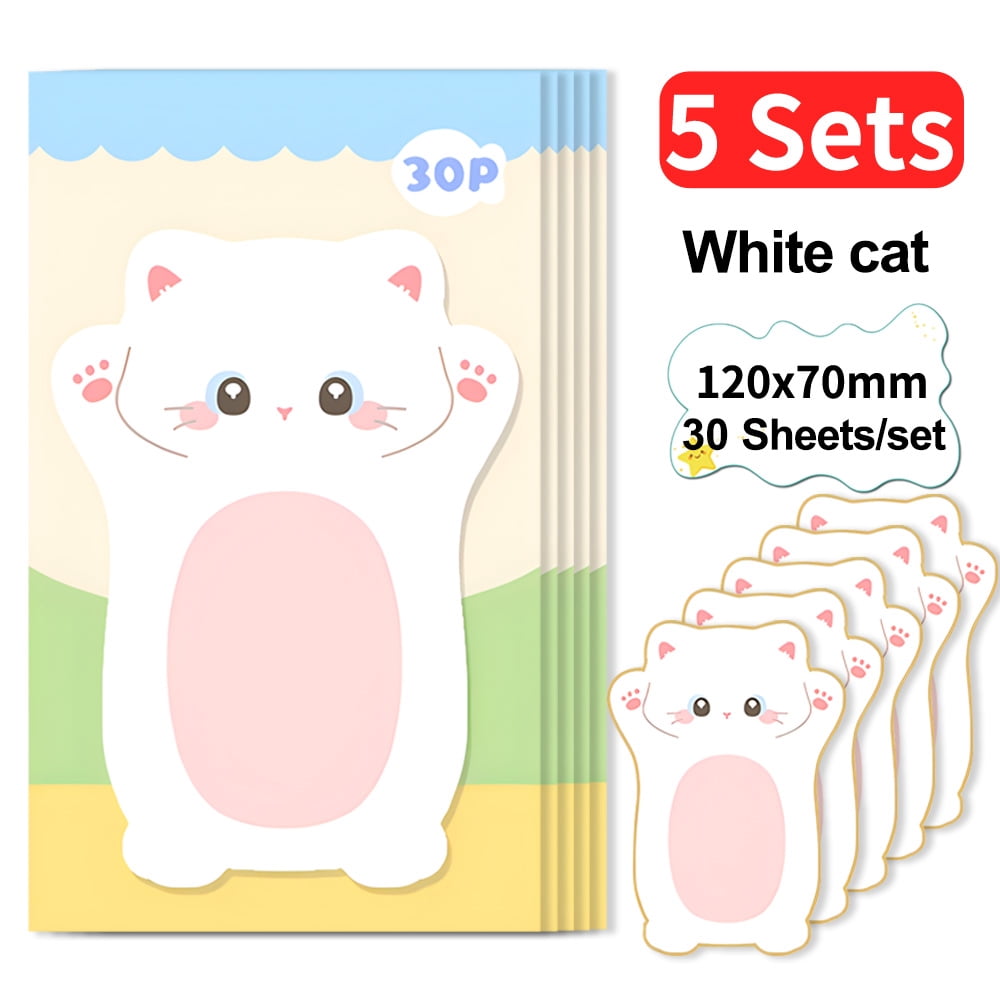 Aesthetic Cat Sticky Notes Cute Kawaii Memo Pad Funny Post Notepad ...