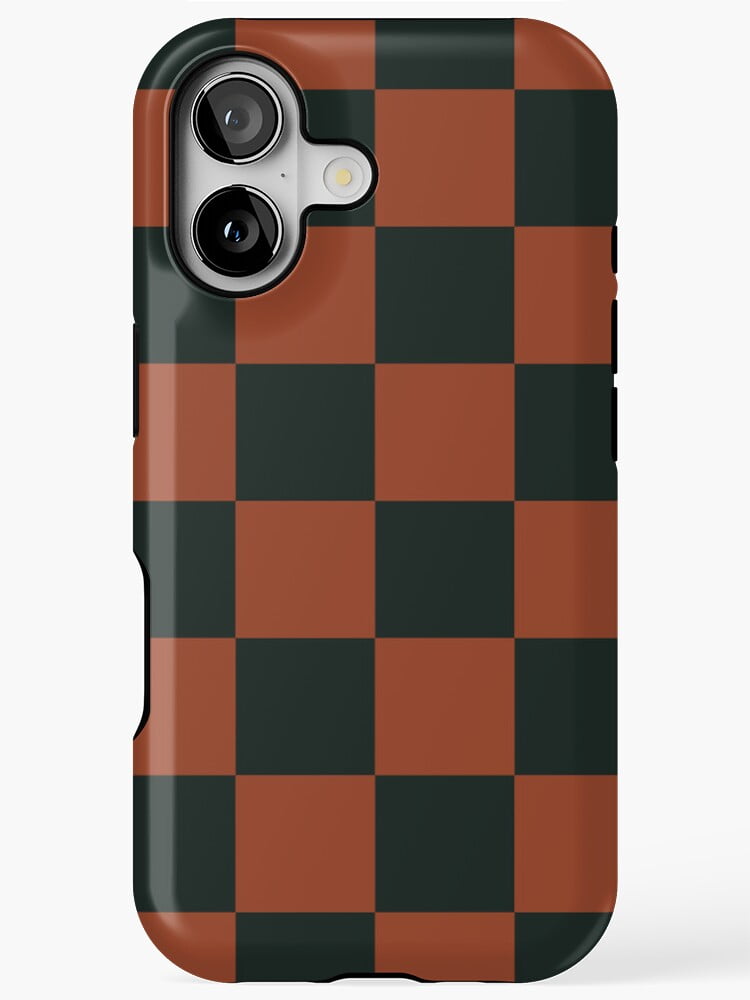 Aesthetic Checkerboard Dark Blue Rust iPhone Case 11 12 13 14 15 16 17 Pro Max - Walmart.com