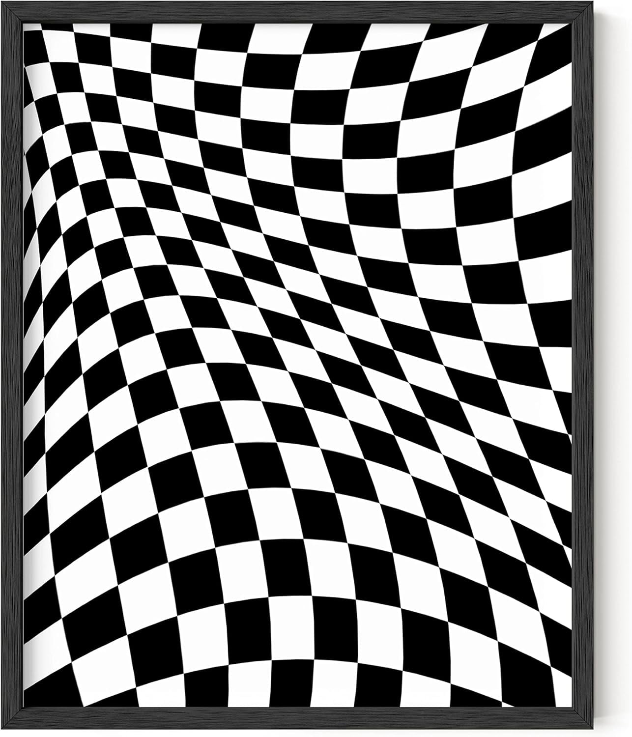 Aesthetic Checkerboard Poster - 80s Room Decor, 90s Poster and Wall ...