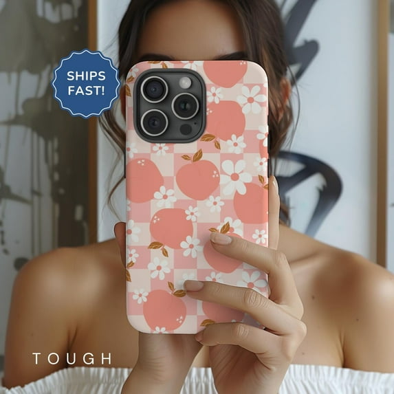 Aesthetic Checkered Phone Case with a Flower Daisy Design for all ...