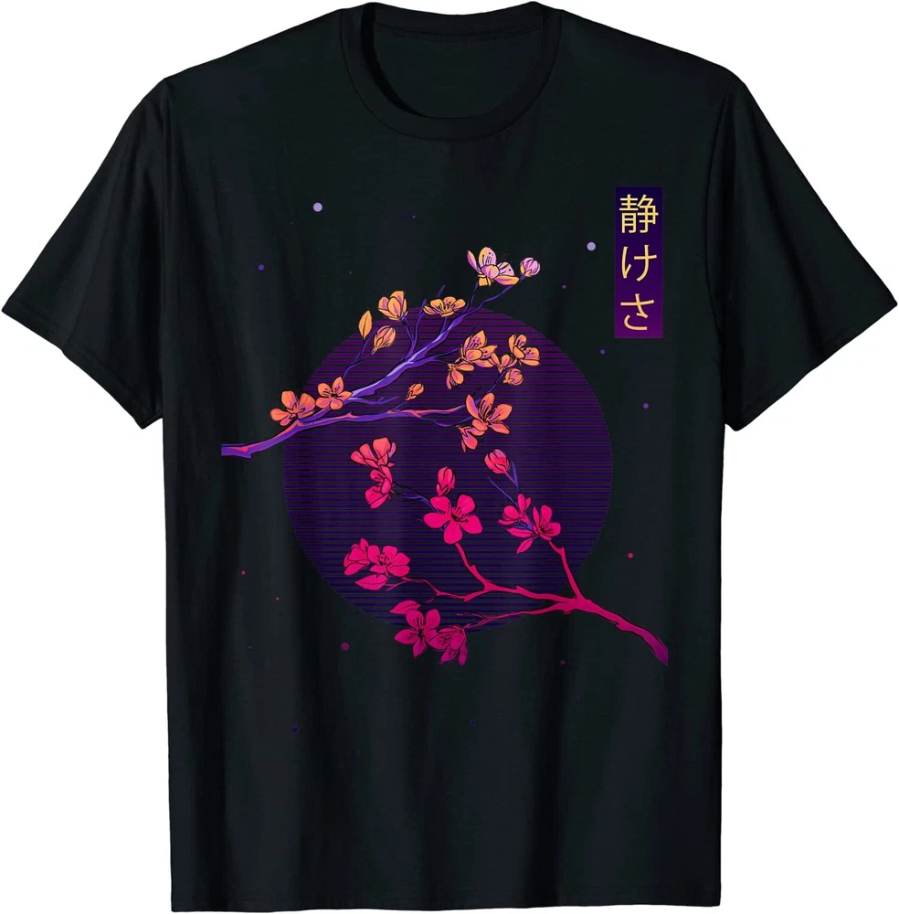 Aesthetic Cherry Blossom Vaporwave Japanese Text Sad Boy Glitch Unisex ...