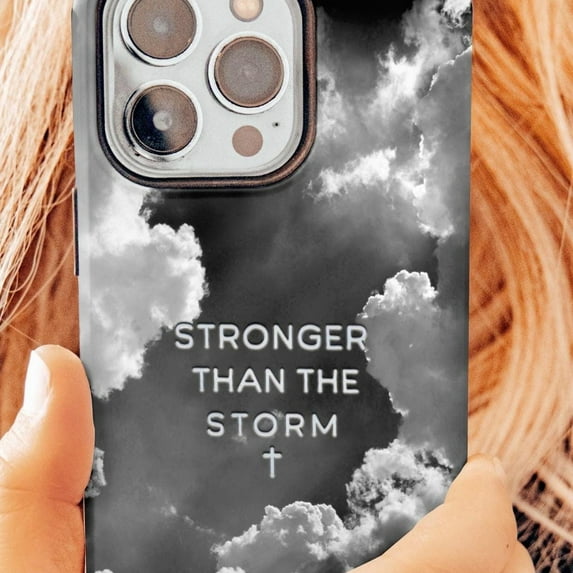 Aesthetic Christian Quote Magsafe Phone Case with a "Stronger Than The ...