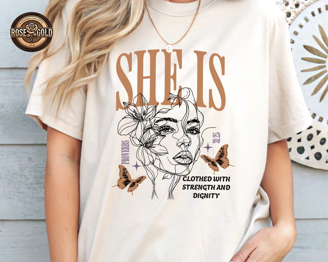 Aesthetic Christian Shirt, Christian Woman Shirt, Proverbs 31 Shirt ...
