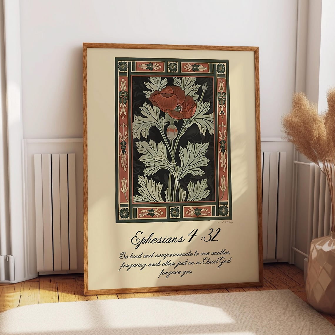 Ephesians 4:32 Bible Verse Wall Art – Red Poppy Christian Poster ...