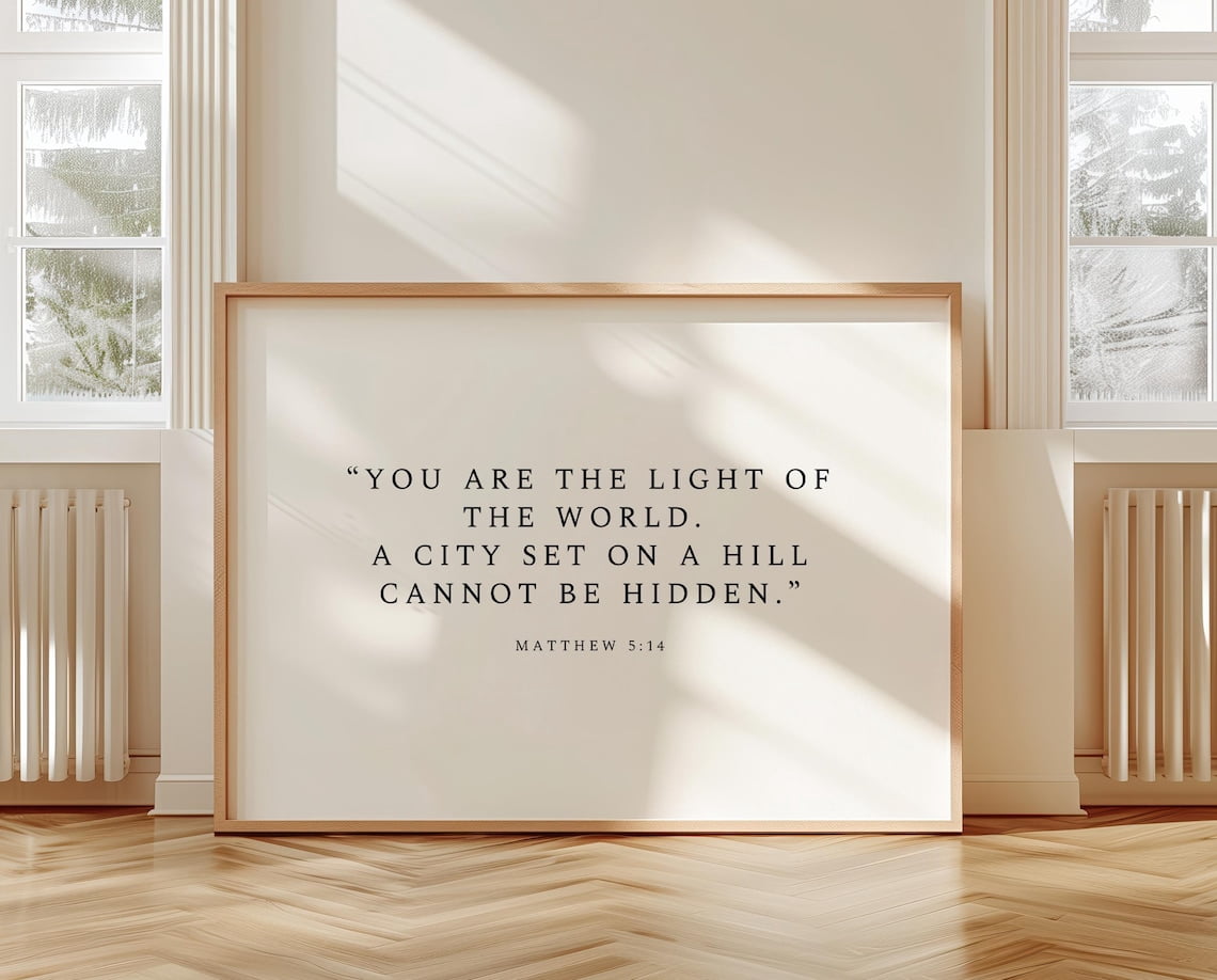 Aesthetic Christian Wall Art Matthew 5:14 Faith Horizontal Art ...