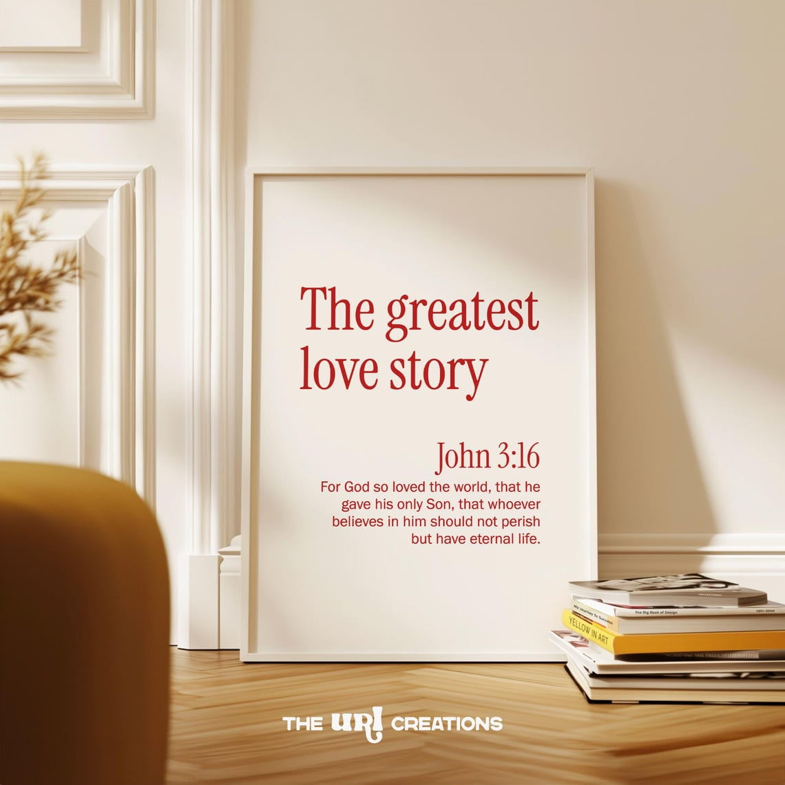 Aesthetic Christian Wall Art Red, Minimalist Bible Verse Poster ...
