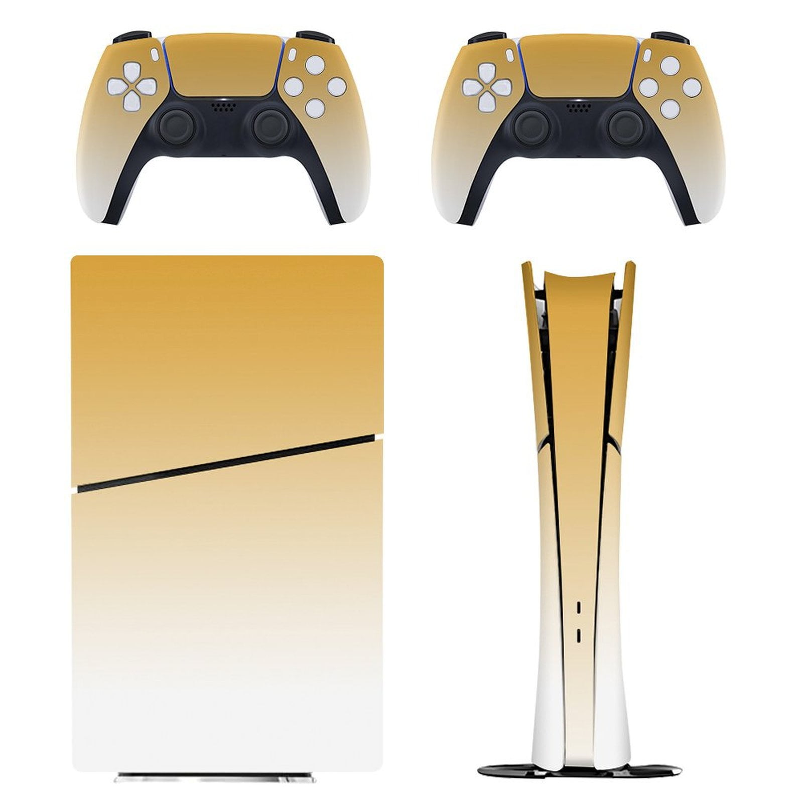 Aesthetic Chrome Yellow And White Gradient PS5/PS5 Slim Digital Disc ...