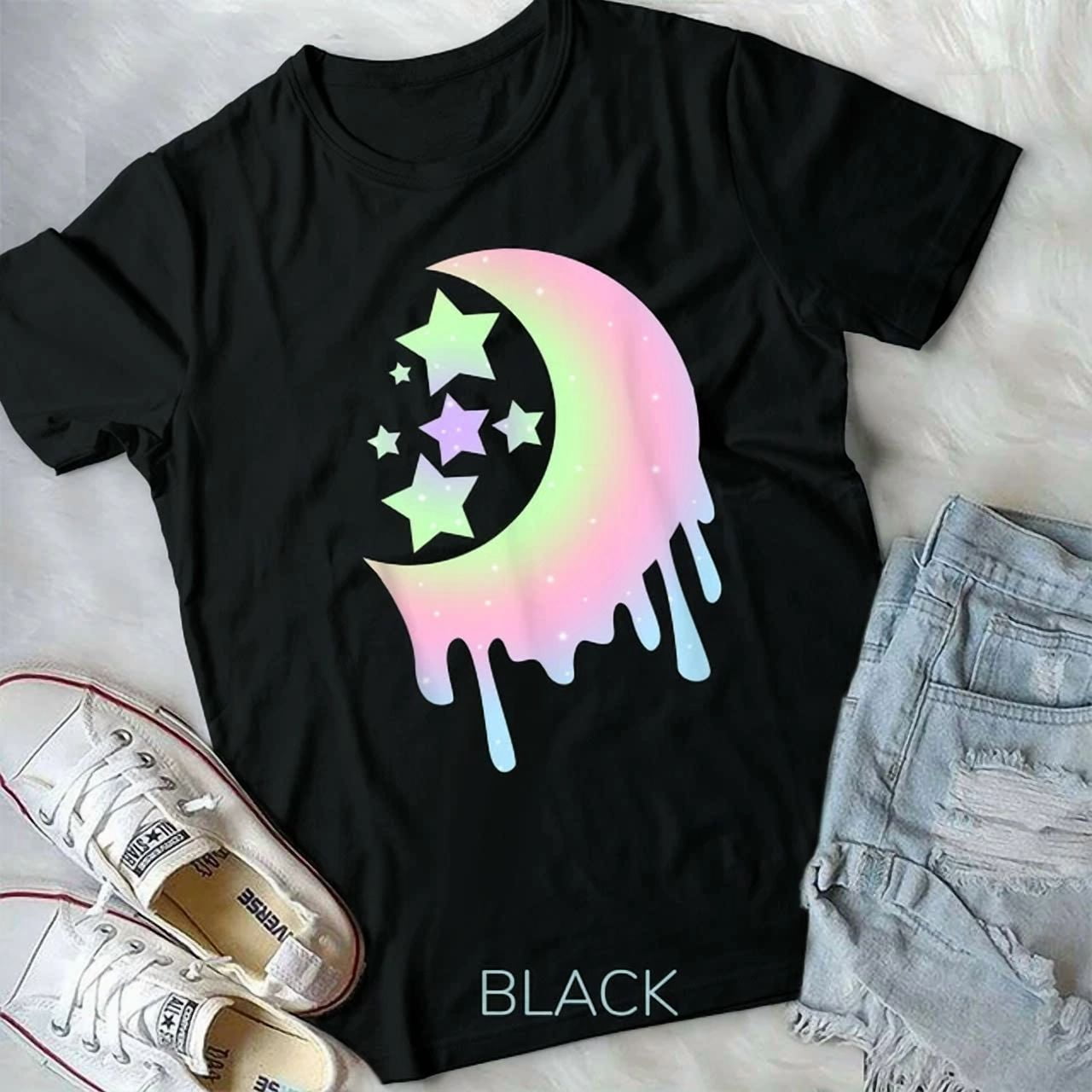 Aesthetic Clothing For Girls, Pastel Moon GothUnisex Form T-Shirt ...