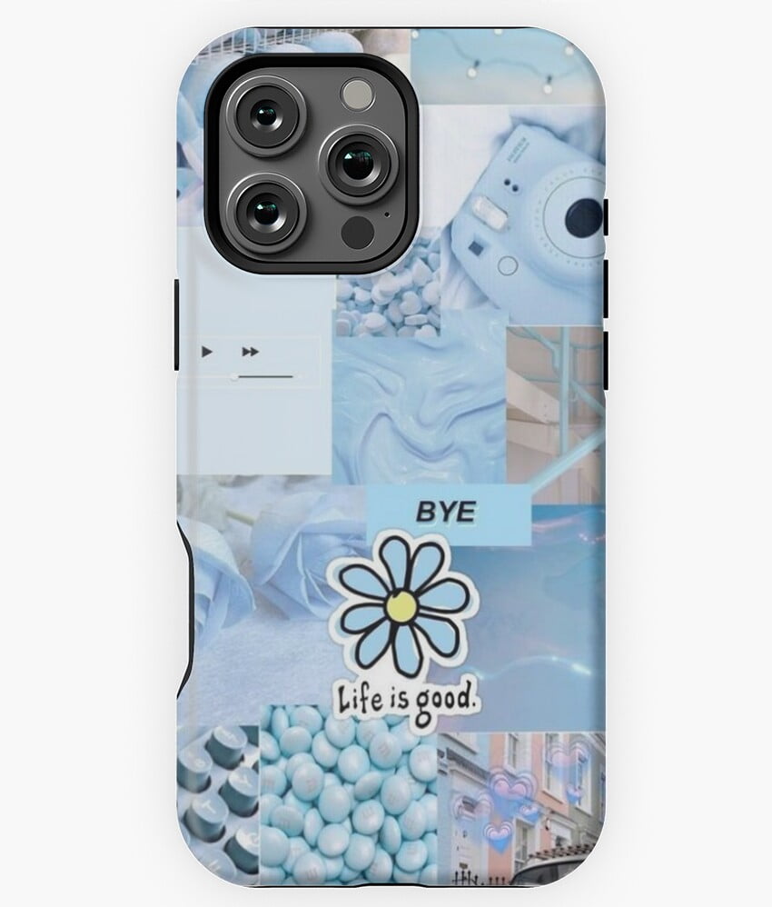 Aesthetic Collage Blue Mood Board N7020 Phone Case for iPhone 17 16 15 ...