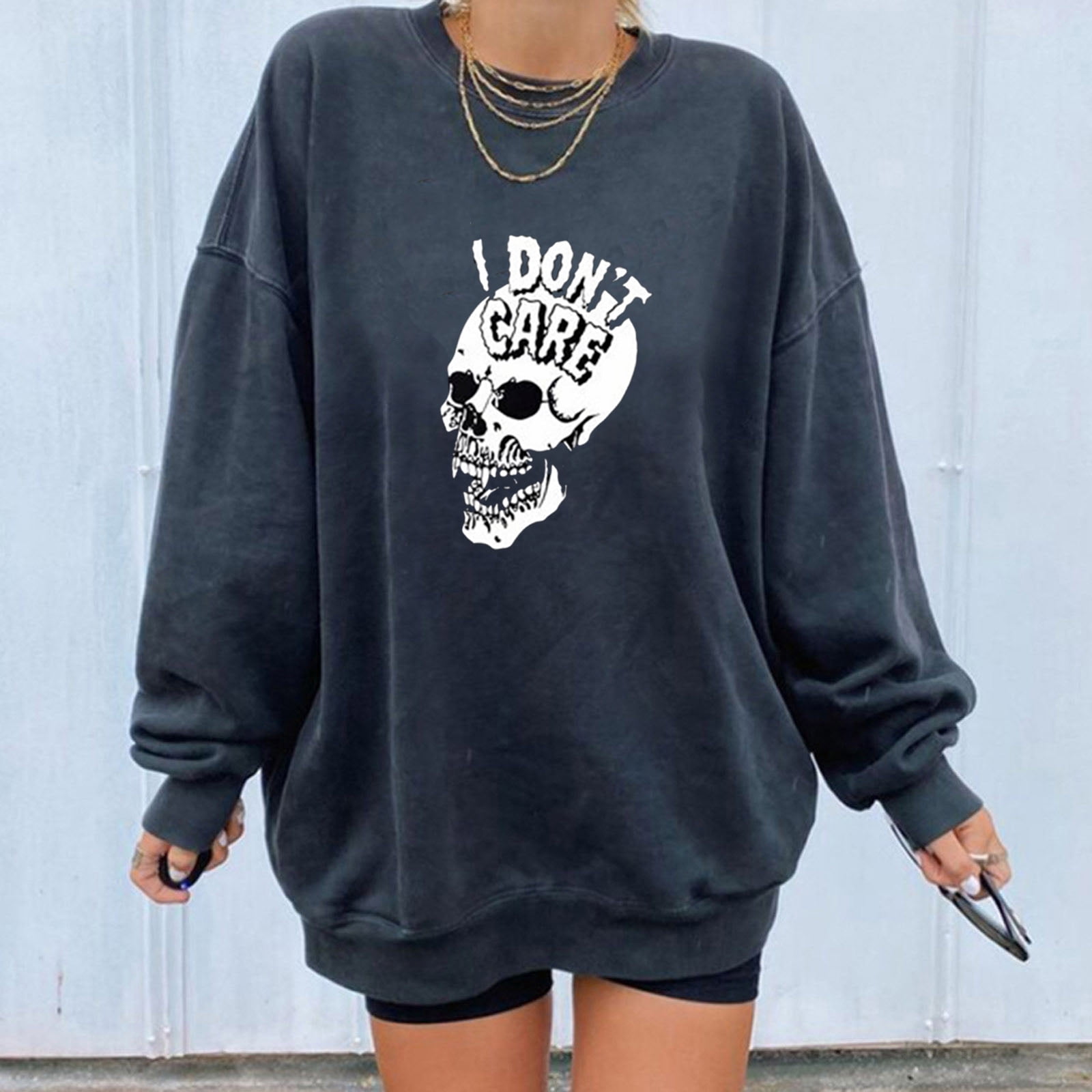 Aesthetic Crewneck Sweatshirts Halloween Fashion Women's Casual Long ...