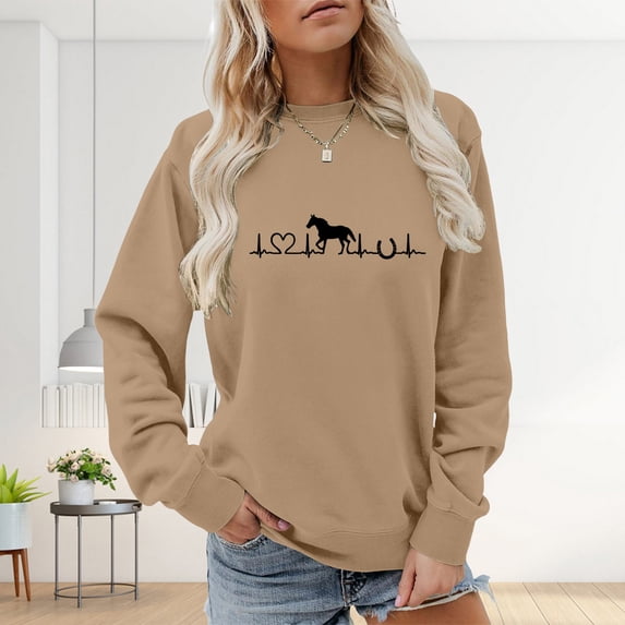 Aesthetic Crewneck Sweatshirts Women Varsity Soft Vintage Graphic Top ...