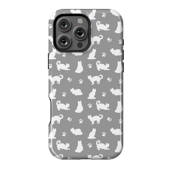 Aesthetic Cute Cat Pattern Illustration iPhone Case 17 16 15 14 13 12 ...