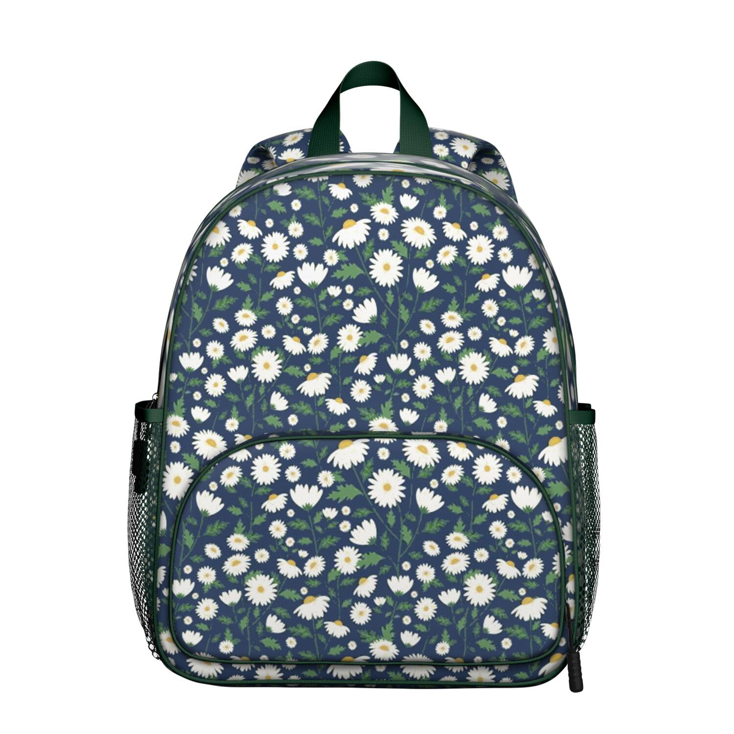 Aesthetic Daisy Artwork School Backpack - Spine-Friendly Design ...