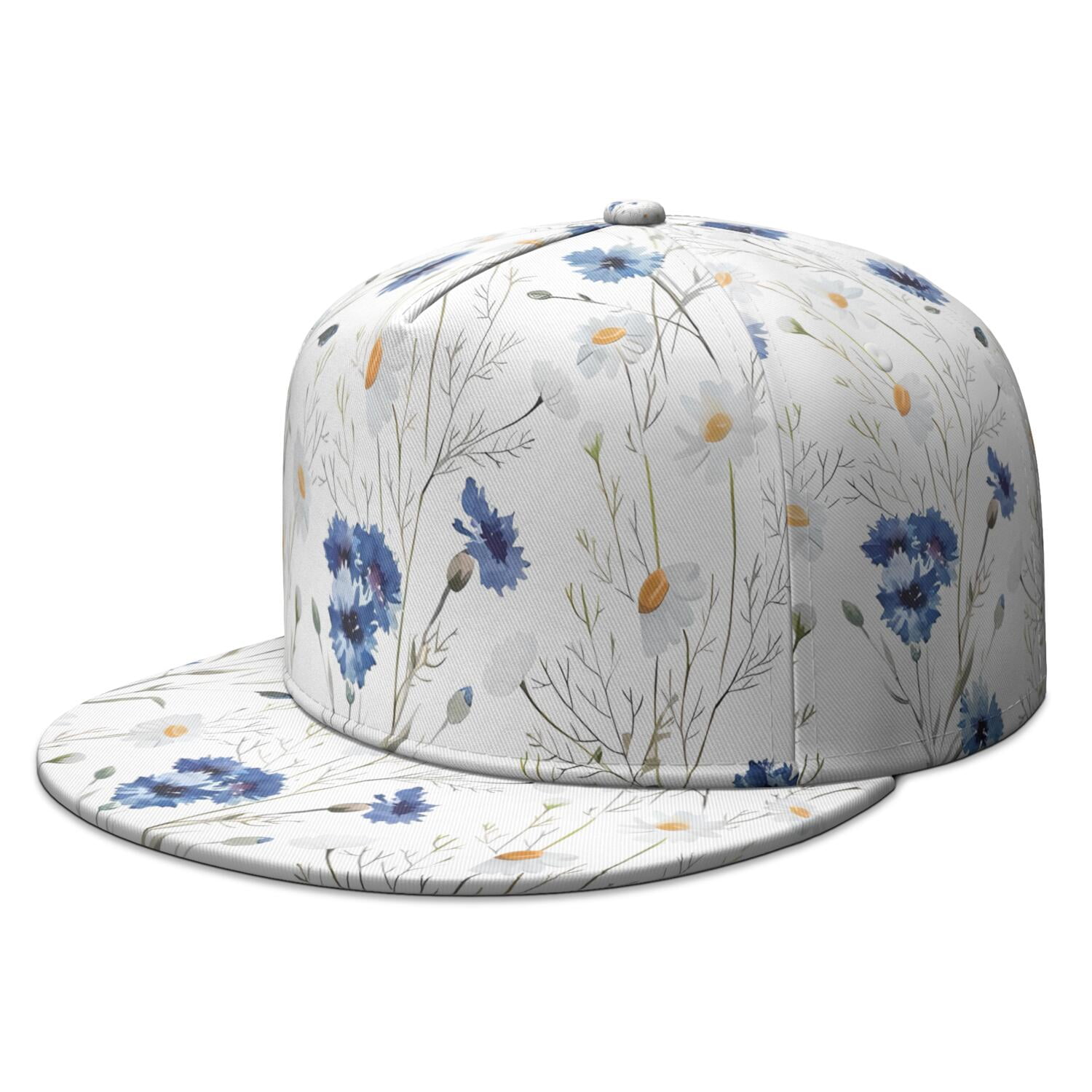 Aesthetic Daisy Baseball Cap – Artistic Floral Flat Visor Hat, Trendy ...