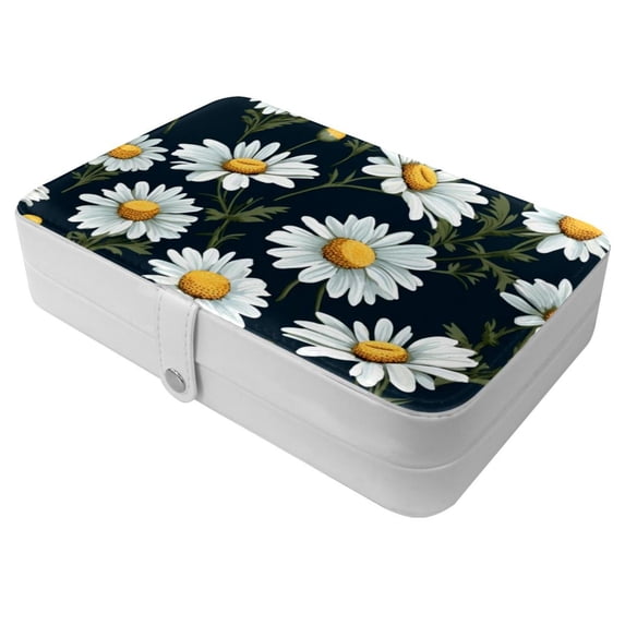 Aesthetic Daisy Travel Jewelry Box-Compact Yet Large Organizer Case for ...