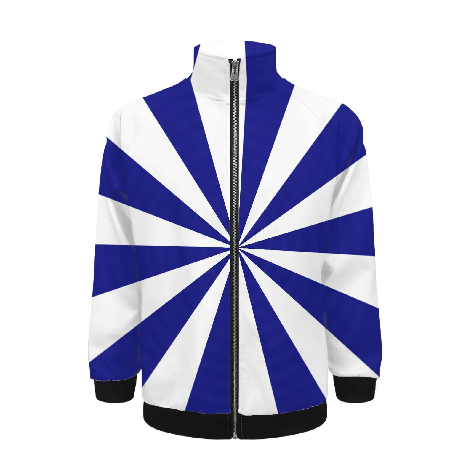 Aesthetic Dark Blue And White Sunburst Jacket Men's Street Cool Long ...