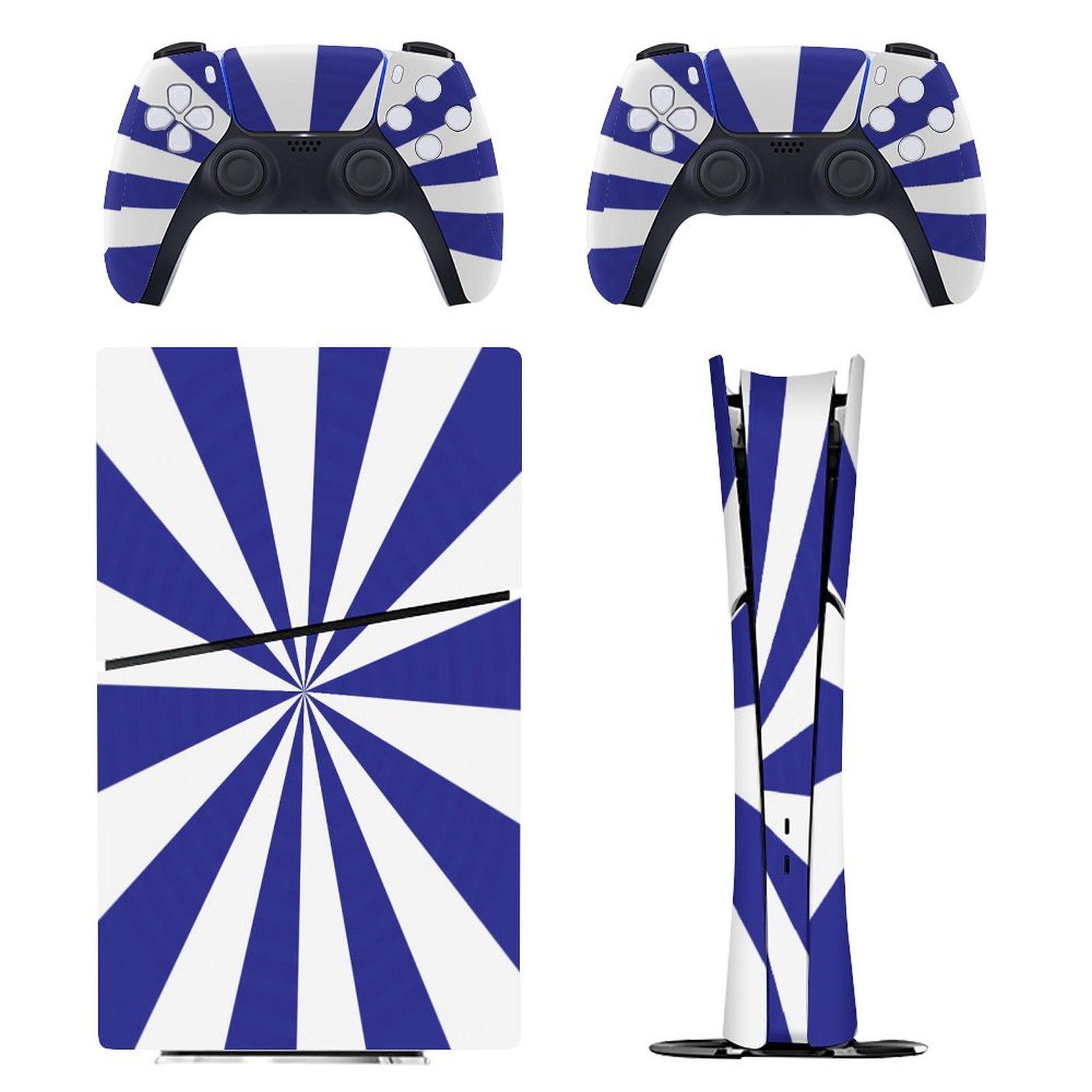 Aesthetic Dark Blue And White Sunburst PS5/PS5 Slim Digital Disc Skin ...