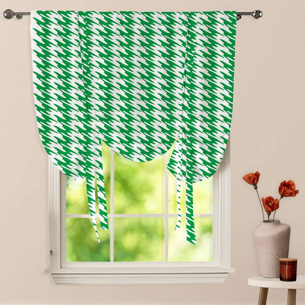 Aesthetic Dark Green And White Ripple Window Curtain for Living Room ...