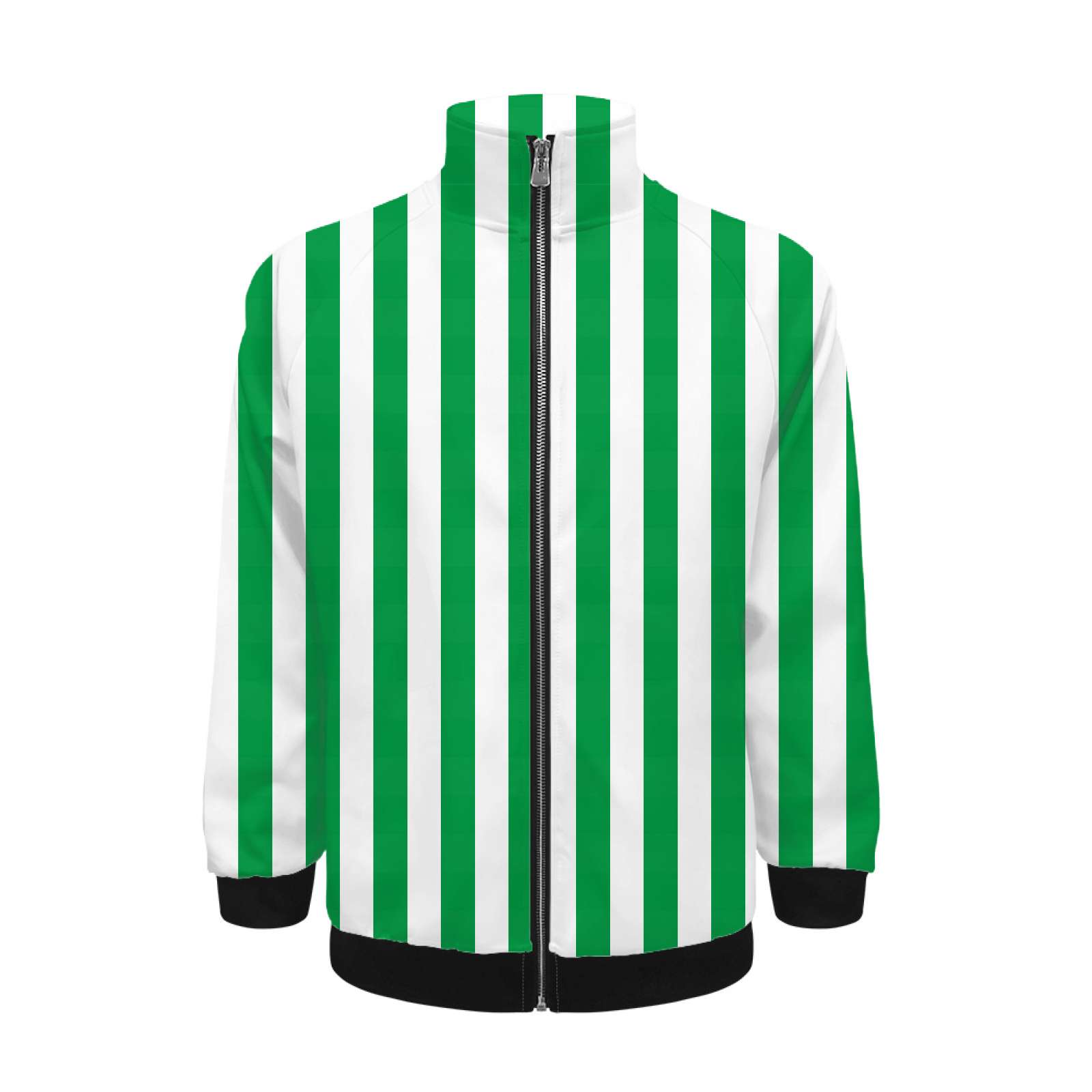 Aesthetic Dark Green And White Vertical Jacket Men's Street Cool Long ...