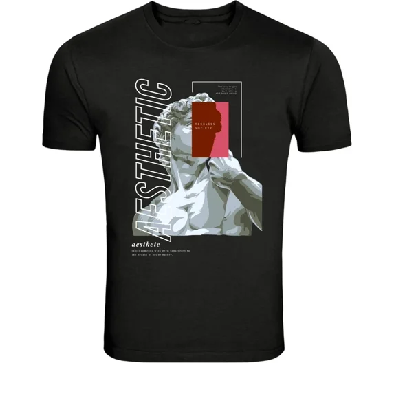 Aesthetic David Statue Art T-Shirt | Reckless Society Design, for men ...