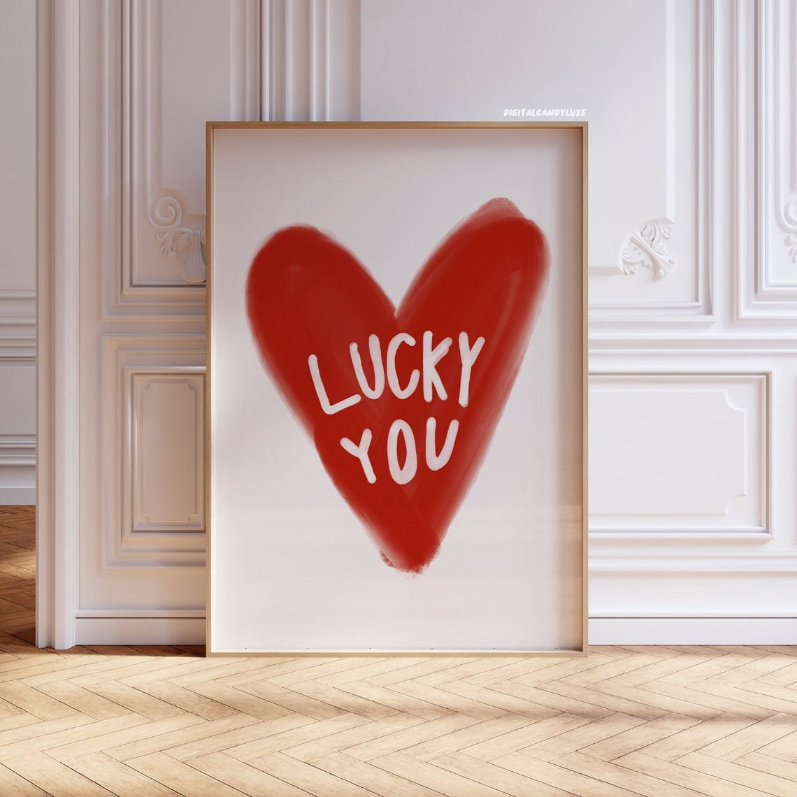 Aesthetic Decor Trendy Red Heart Wall Print Dorm Decor Bedroom Art ...