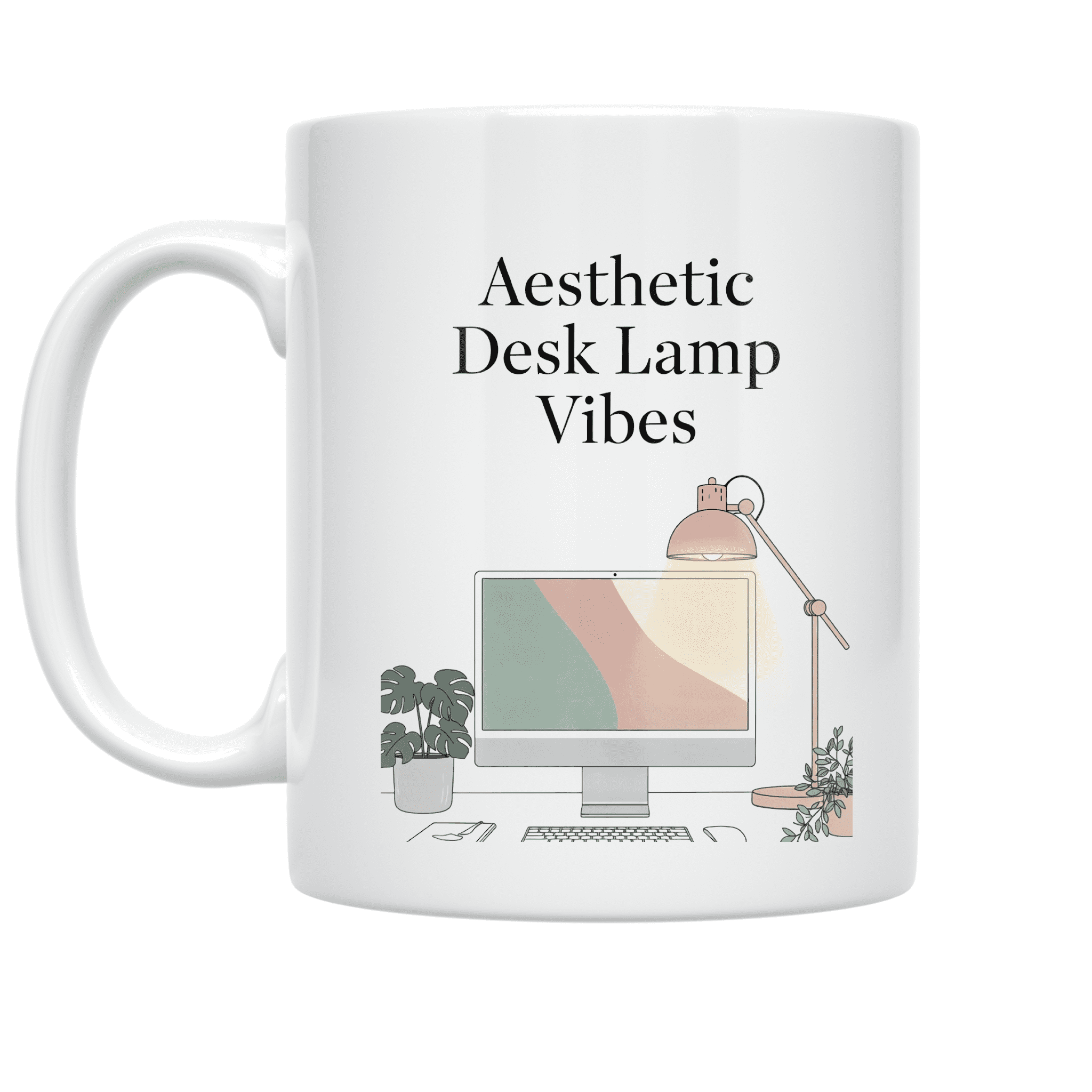 Aesthetic Desk Lamp Vibes - Office Worker - 11 oz Ceramic Coffee Mug ...